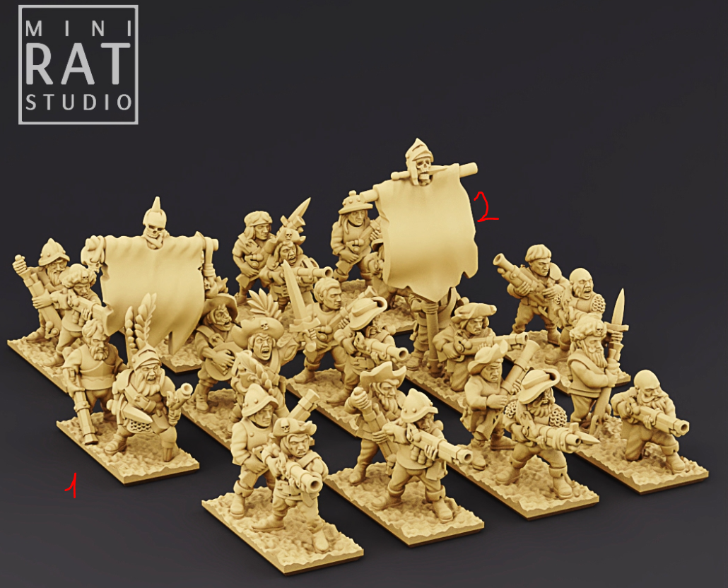 10mm Handgunners Mercenaries Regiment | Excellent Miniatures